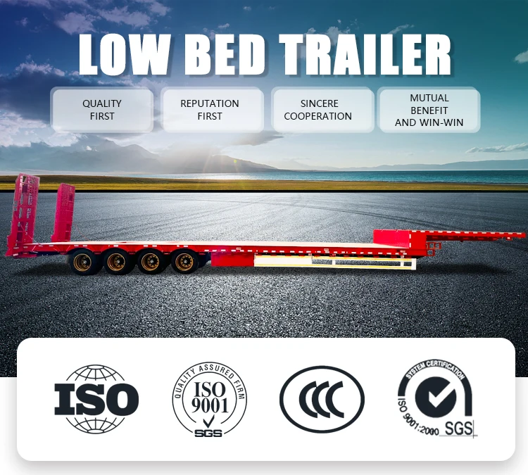 Low Bed Trailer, 4 Axles Lowbed Trailer, 120Tons Low Bed Trailer
