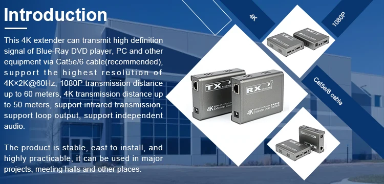 4k Hd Extender Over Cat6 Support 4k*2k@60hz The Max Transmit Distance ...