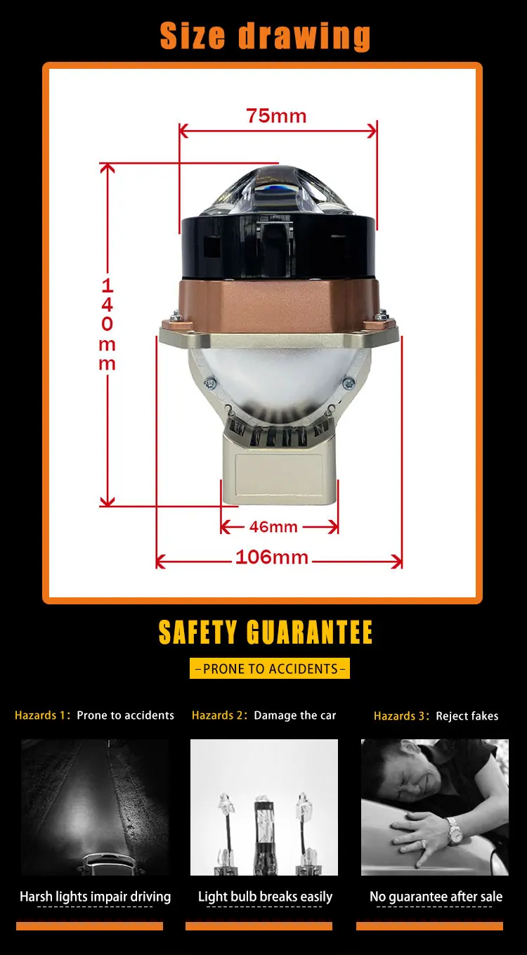 5500k Auto Lighting System 74w Car Led Headlights Direct Double Cup ...