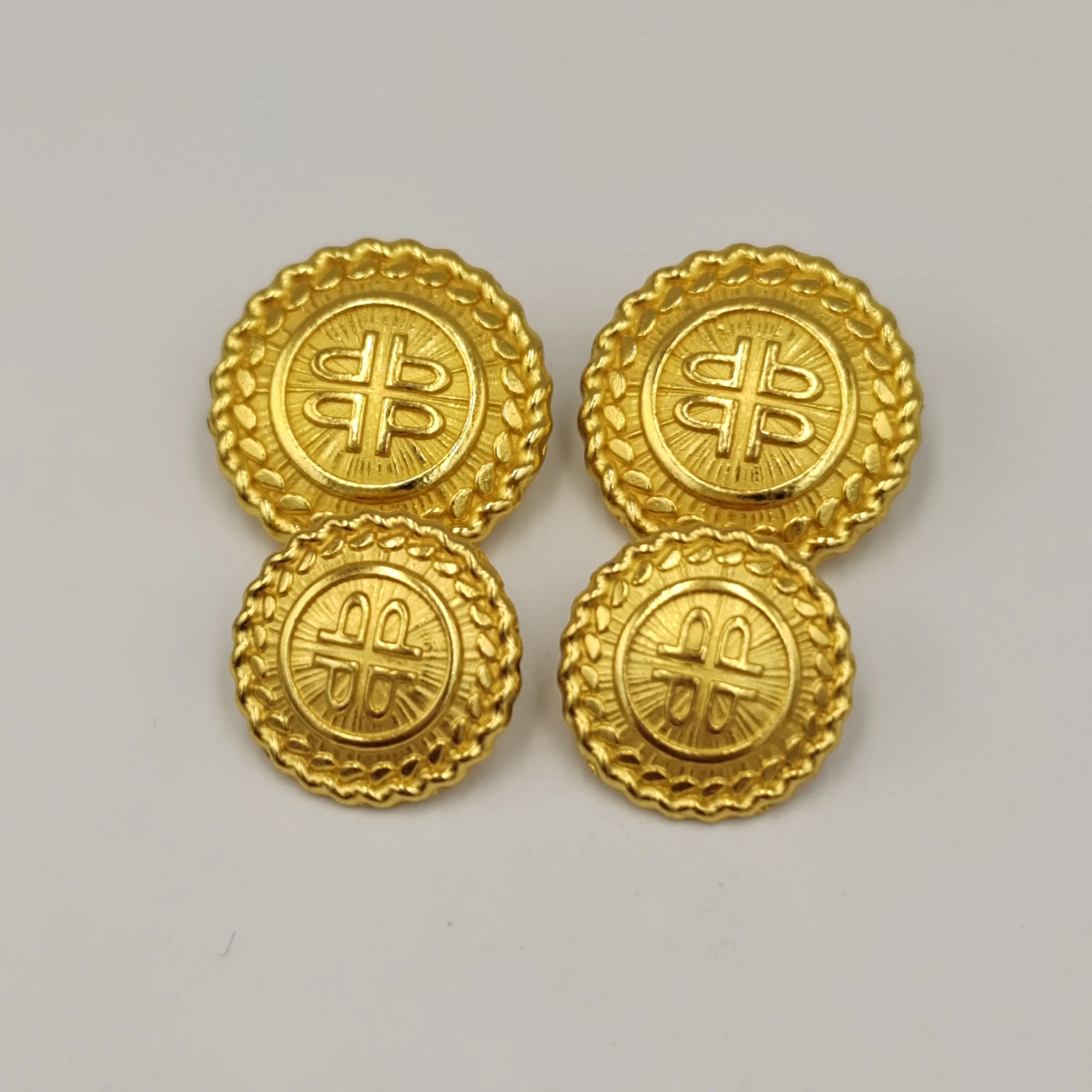 Custom Brand Logo Engrave Metal Zinc Alloy Plating Gold Shank Sewing ...