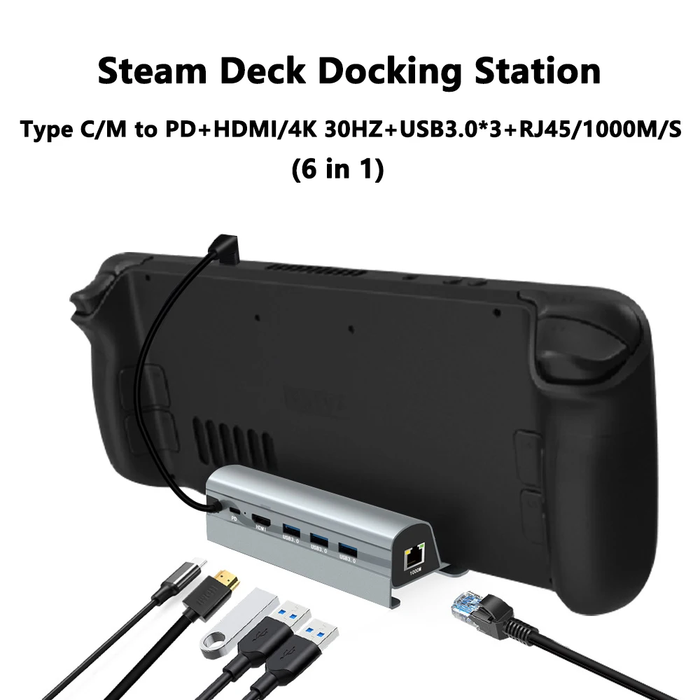 Steam Deck Dock 6 In 1 Usb C Docking Station For Steam Deck Pd Usb3.0 ...