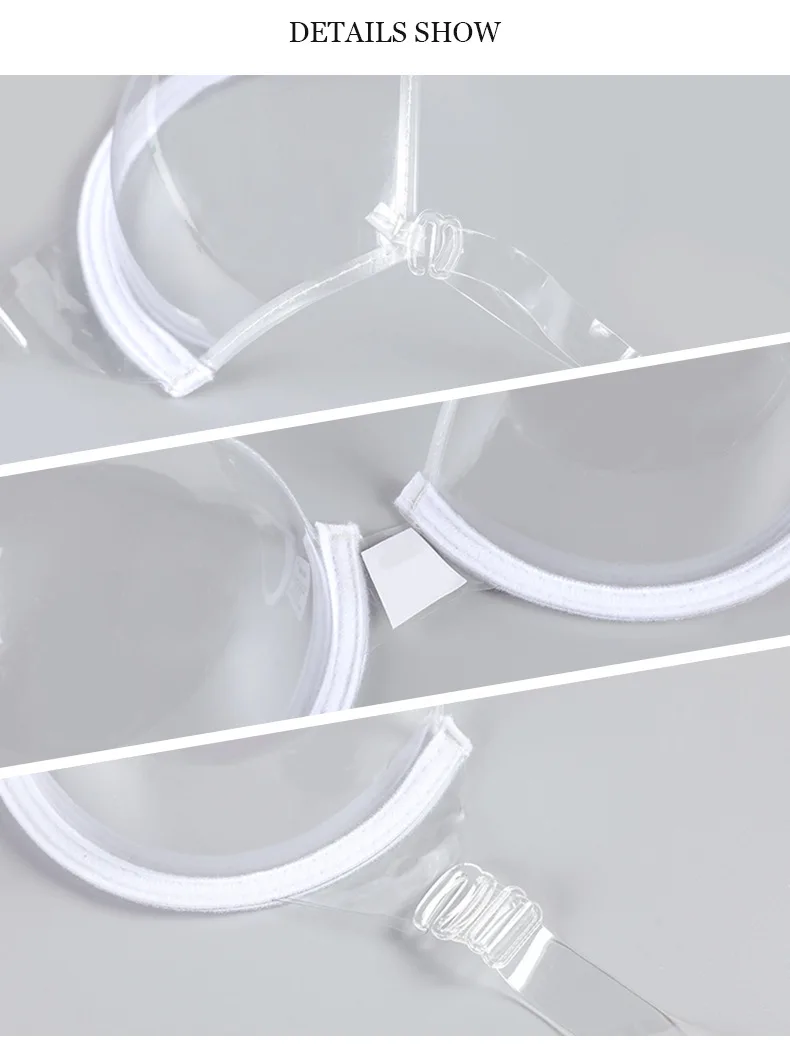 Women's Transparent Plastic Full Cup Bra Disposable Travel-Free Underwear Seamless TPU Free ...