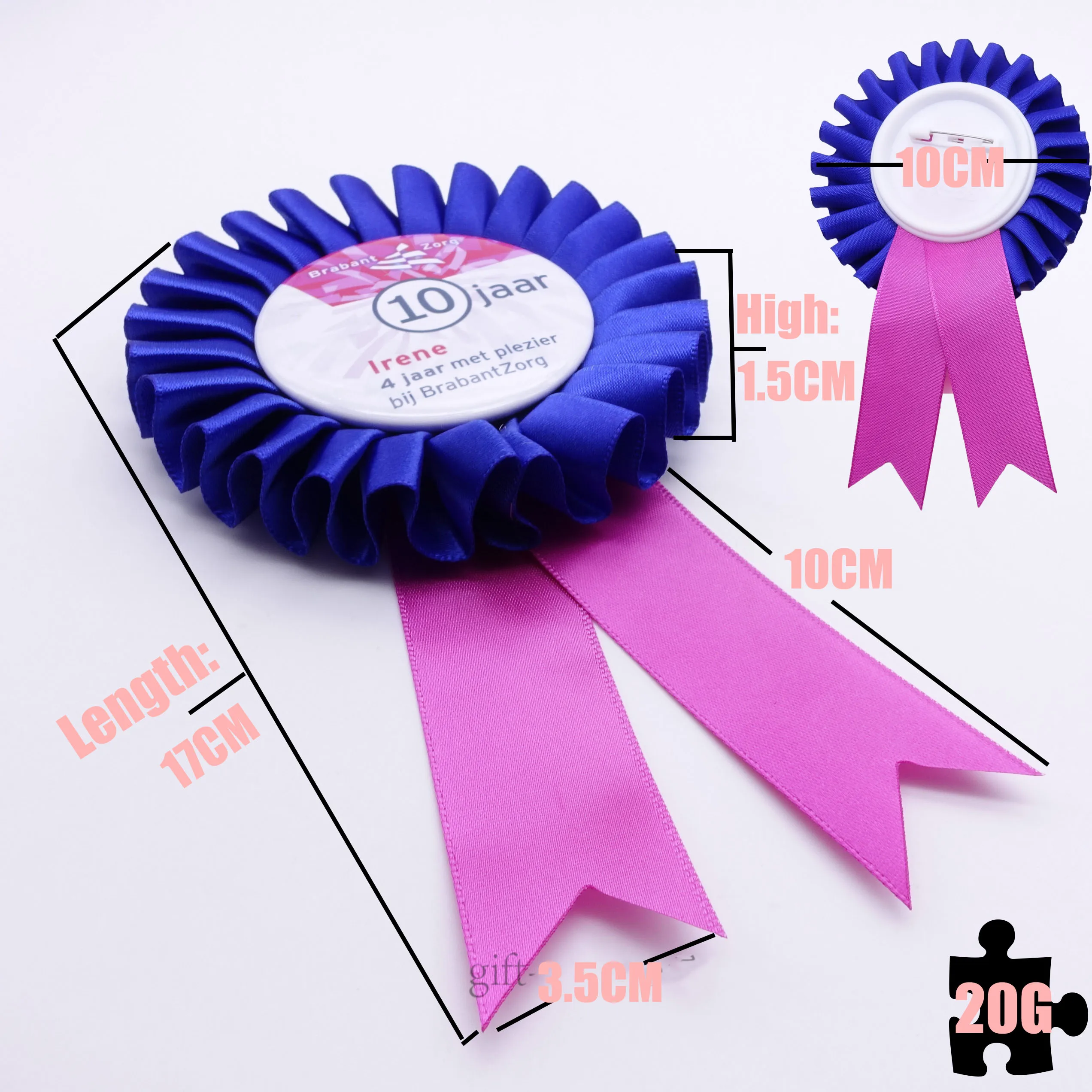 Hight Quality Award Ribbon Rosette with Hook for Events