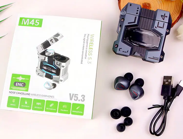 New M45 Tws Wholesale Bt Earphone Low Latency Gaming In Ear Headphone ...