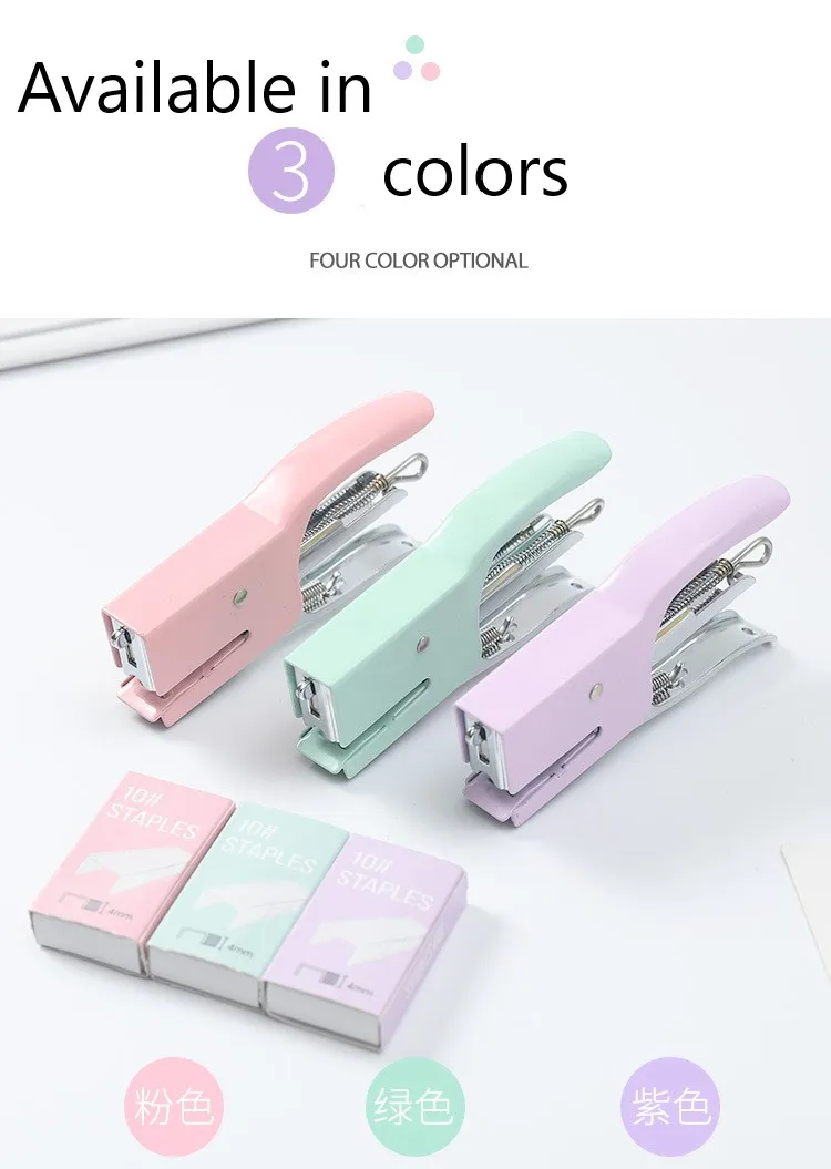 Maxery Macaron Color Metal Hand Stapler No.10 Labor-saving Takeaway ...