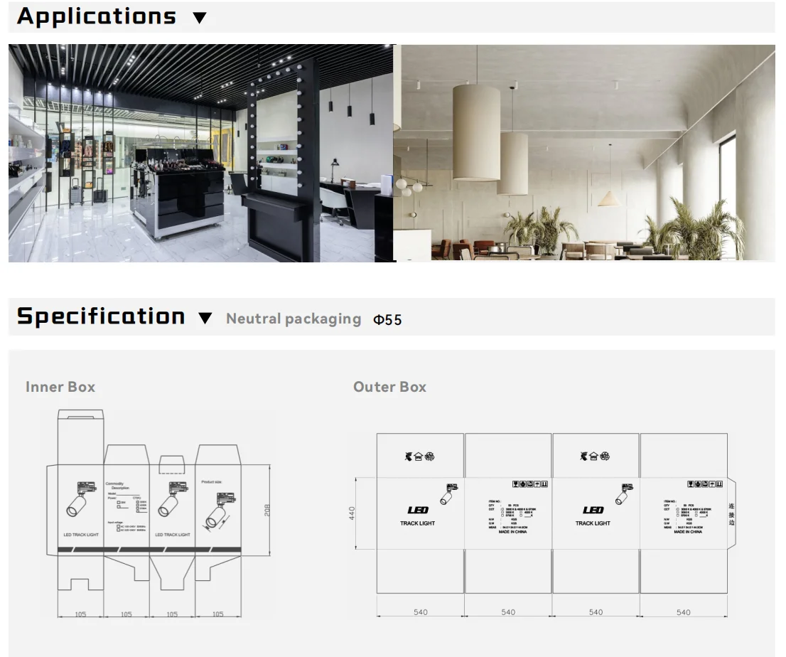 110-265V Cob Led Track Light for Shopping Adjustable Square Tracking ...