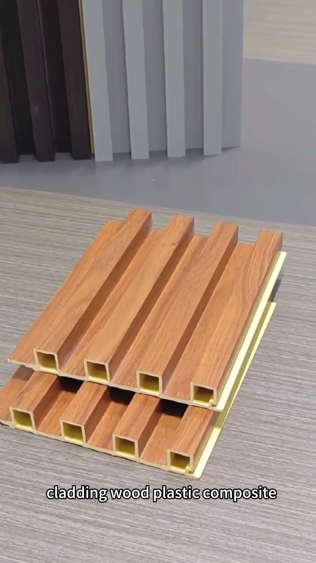 Wooden Grain Pvc Wpc Wall Panels Designs For Decor Fluted Wall Panel ...