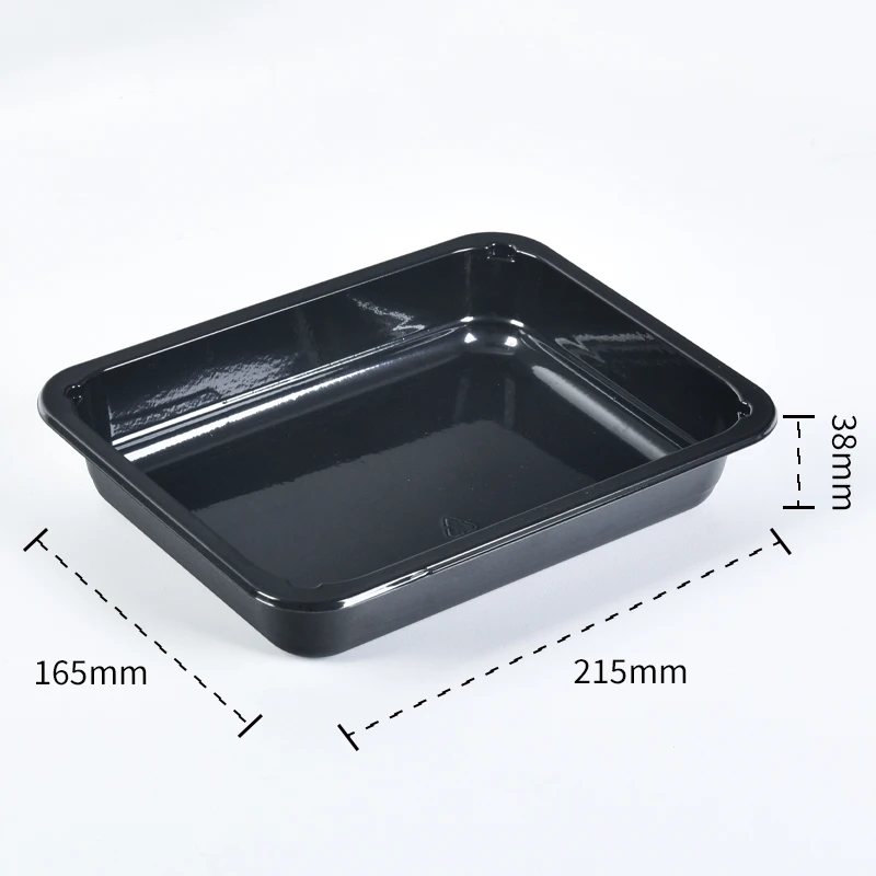 Custom Black Ovenable Microwavable Cake Baking 16oz Cpet Food Packaging ...