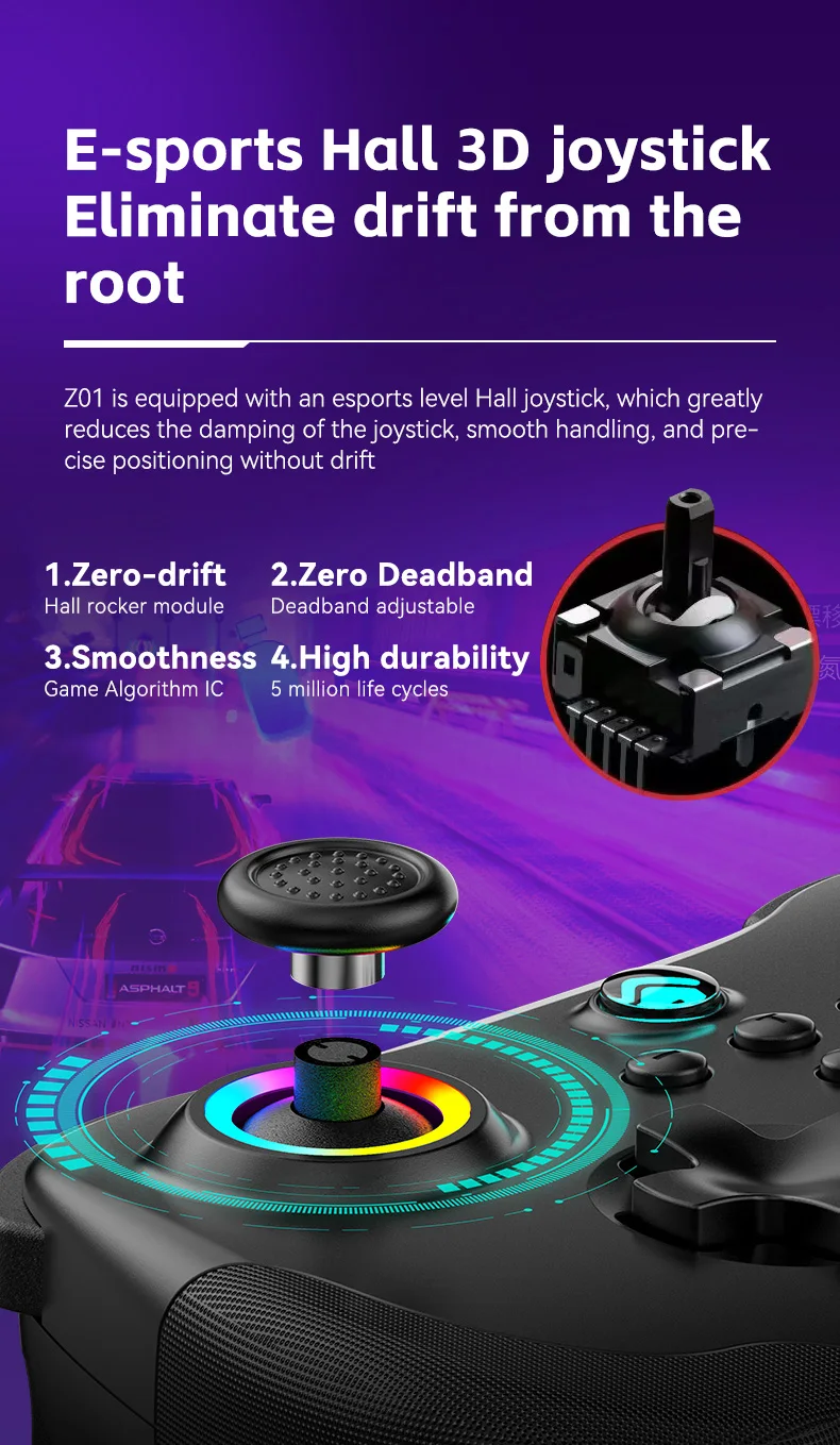 RALAN Pro Wireless Game Controller Joystick IOS Android PC Z01 Gamepad ...
