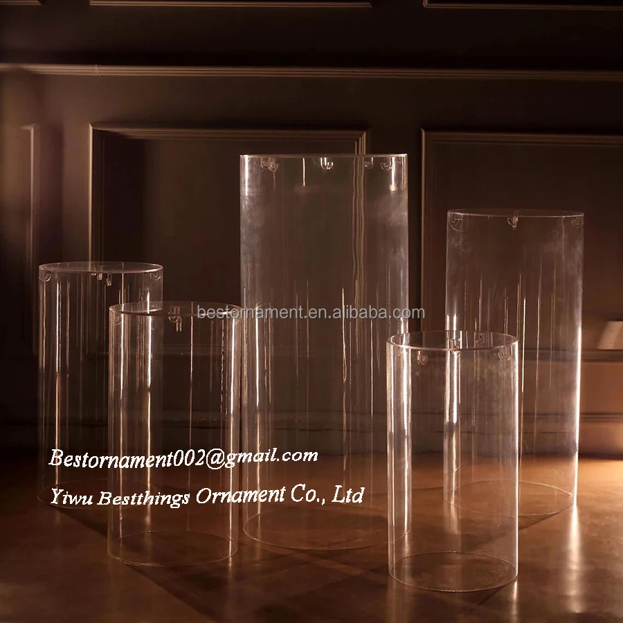 Acrylic Display Cylinders - Elegant Wedding Decor Solutions