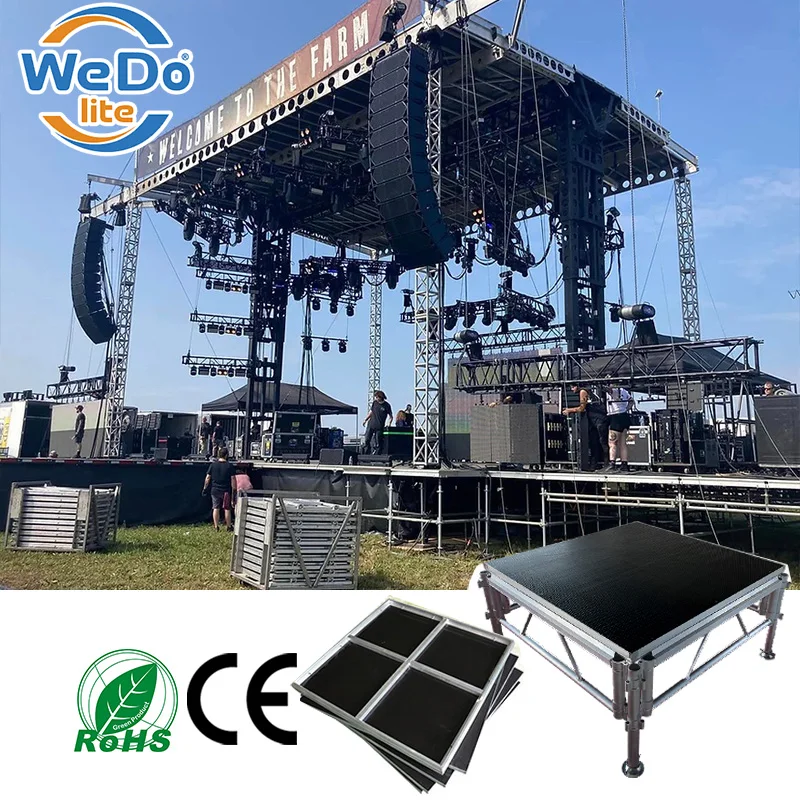 4x8 Outdoor Aluminum Event Stage Podium - Easy Install