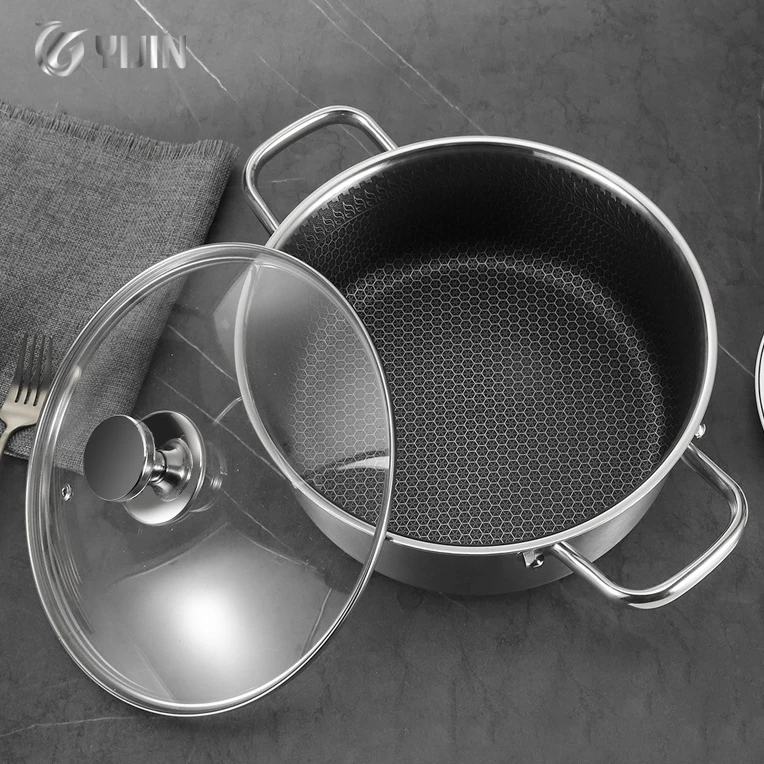 Wholesale Nonstick Honeycomb 26cm Soup Pot 316 Stainless Steel Cooking ...