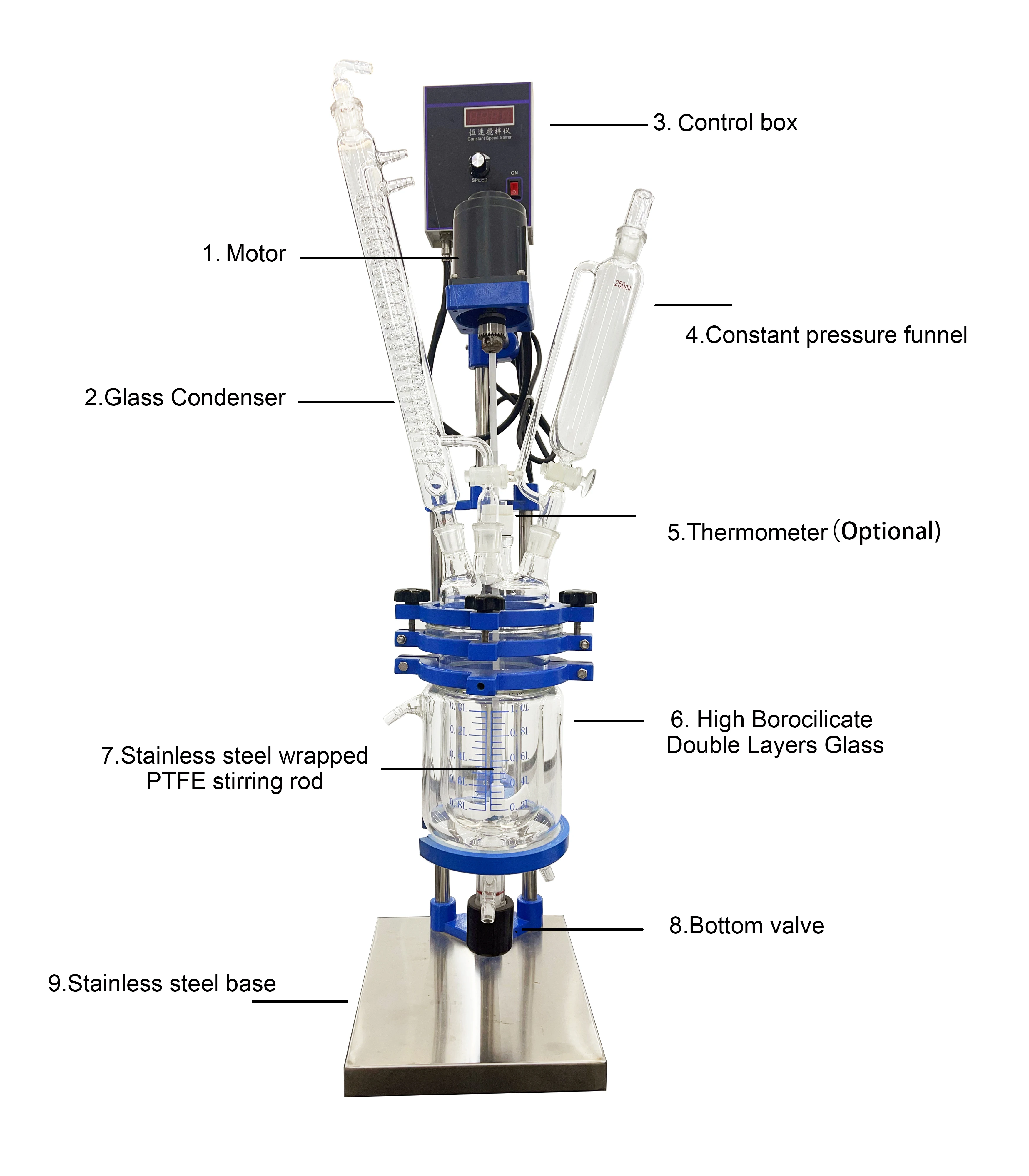 Laboratory Glass Reactor BioreactorLab Vacuum Jacketed Glass with ...
