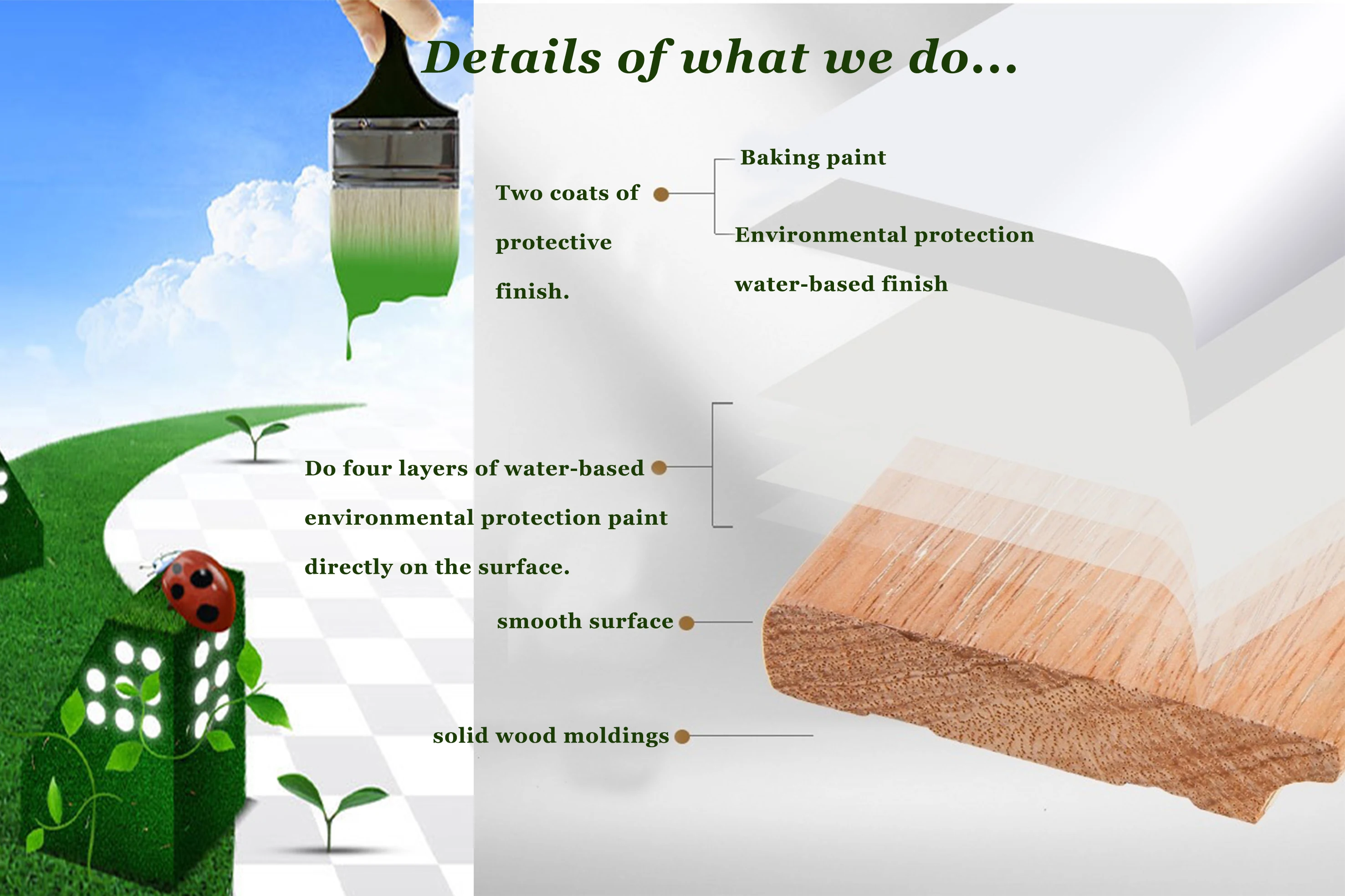 Baseboard Molding White Solid Wood Paint Frame Mouldings Wooden ...