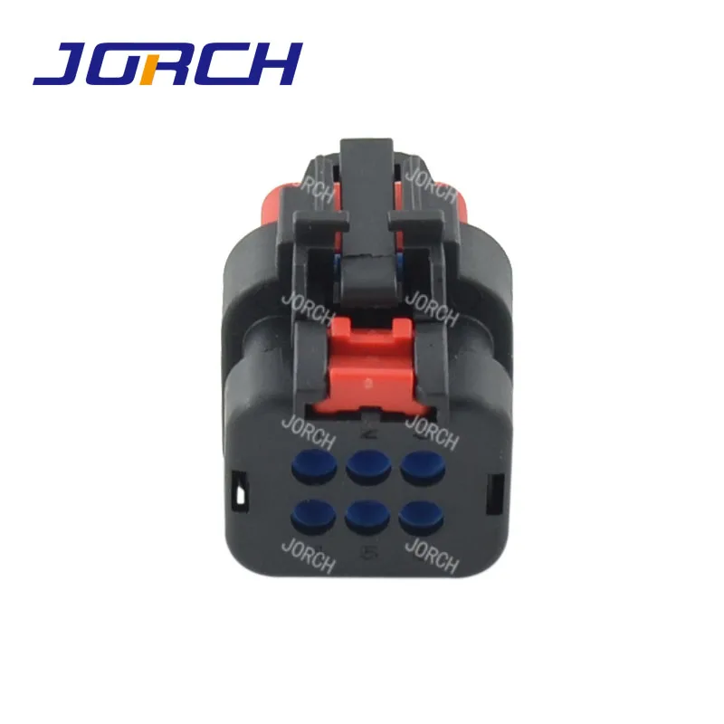 6 Pin Female Black Waterproof AMPSEAL 16 Series Automotive Connector ...