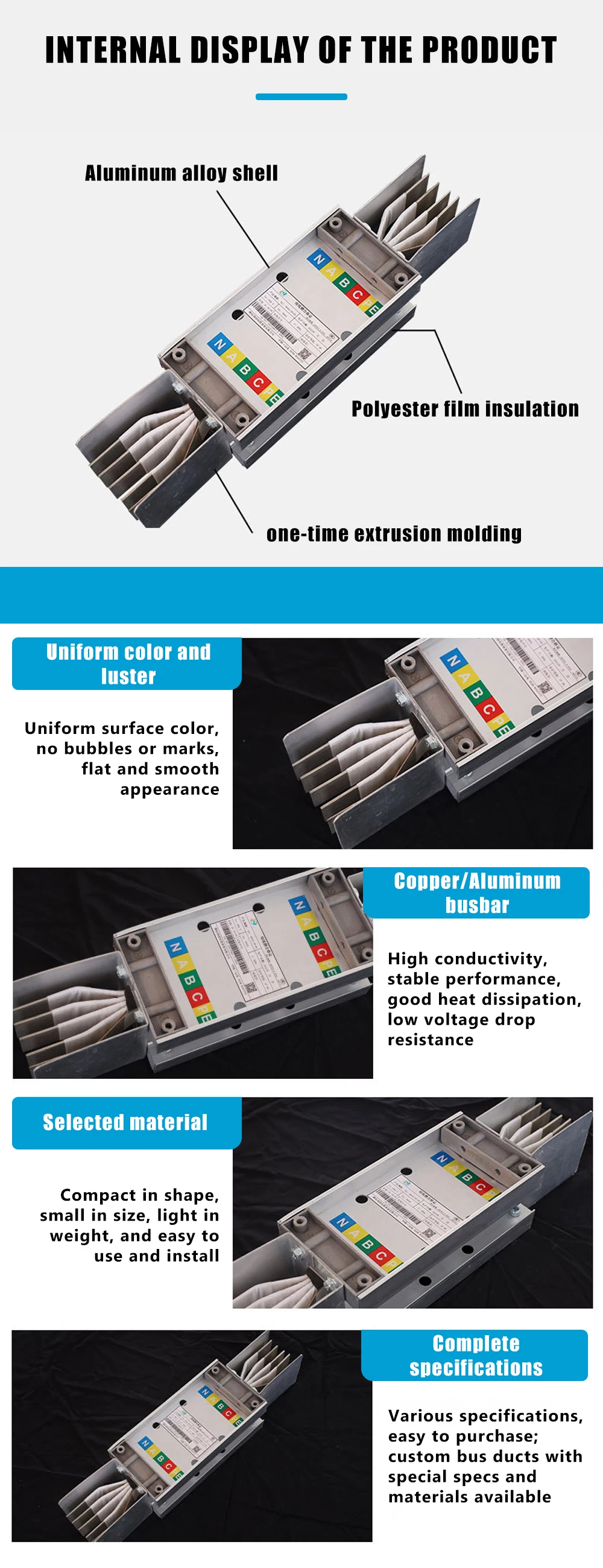 160A~5000A low-voltage electrical busway system, dense sandwich busway ...