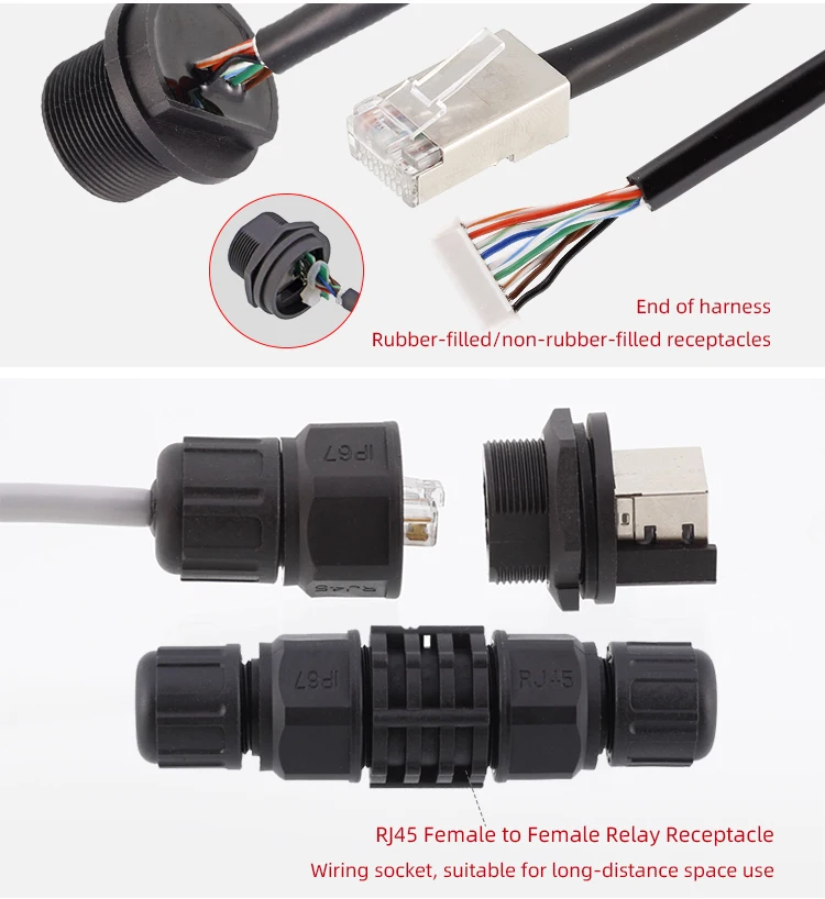 RJ11 Connector - Waterproof RJ45 Female M25 Panel Mount