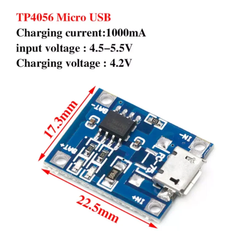 Tp4056 5v 1a Usb 18650 Interface Charging Protection Type-c Lithium ...