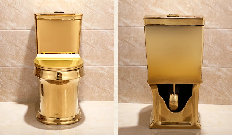 Luxury Gold Toilet - Dual-Flush Ceramic Sanitary Ware