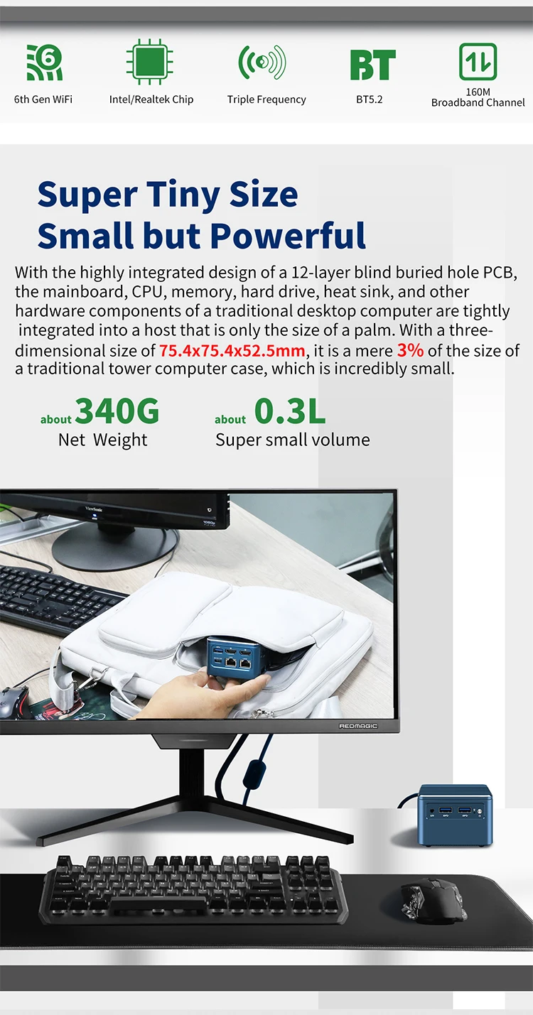 Mini Pc Win11 Pro Intel N100 Mini Pc Desktop Computer 8g Ram 512g Ssd ...