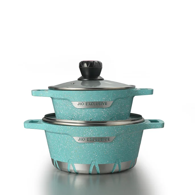 Nonstick Die Cast Cookware Set - Sustainable & Stylish