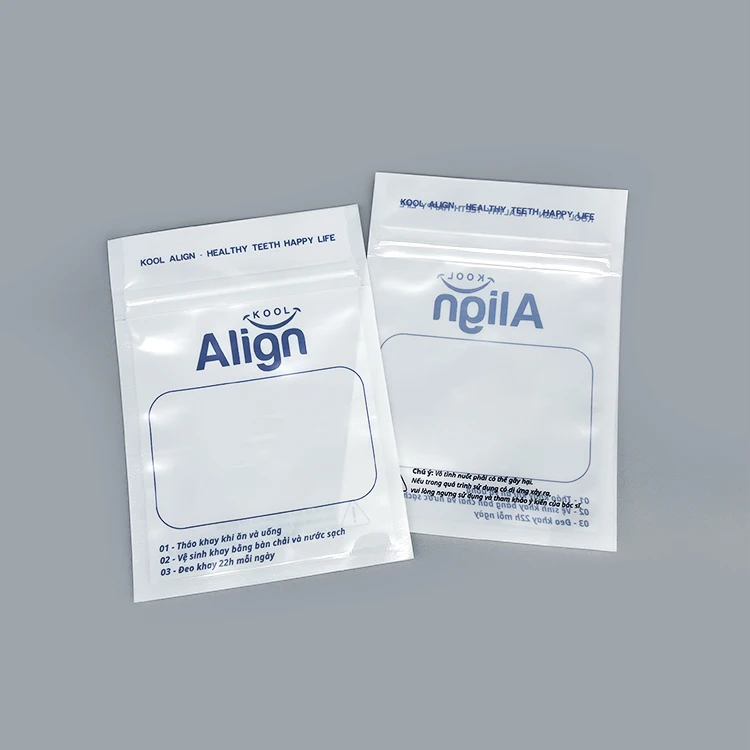 Aligner Packaging Bag Zipper Orthodontic Pouch Clear Window White ...
