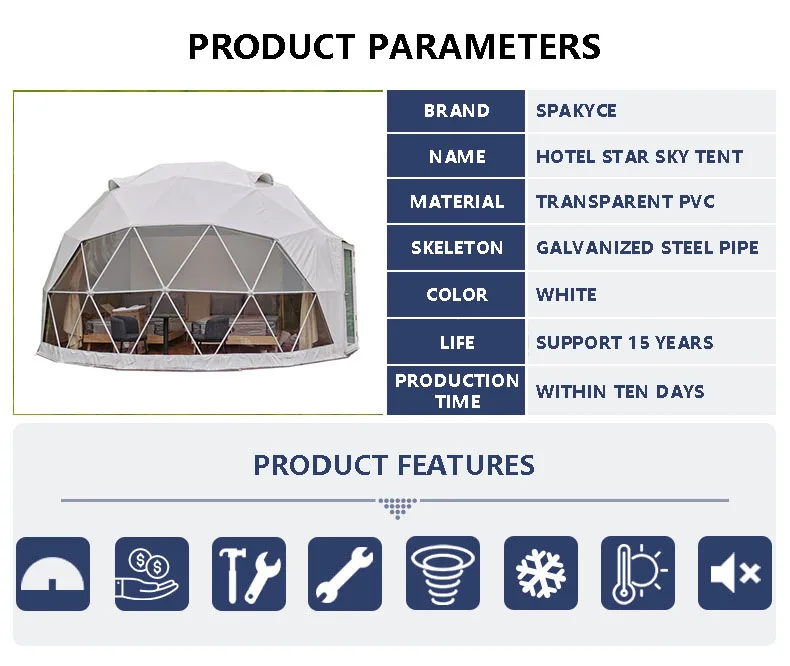 Transparent Luxury Geodesic Dome Tent Glamping Safari Igloo Tents Dome ...