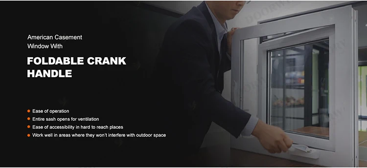 America Style Casement Window With Grills Removable Screen Crank Out ...