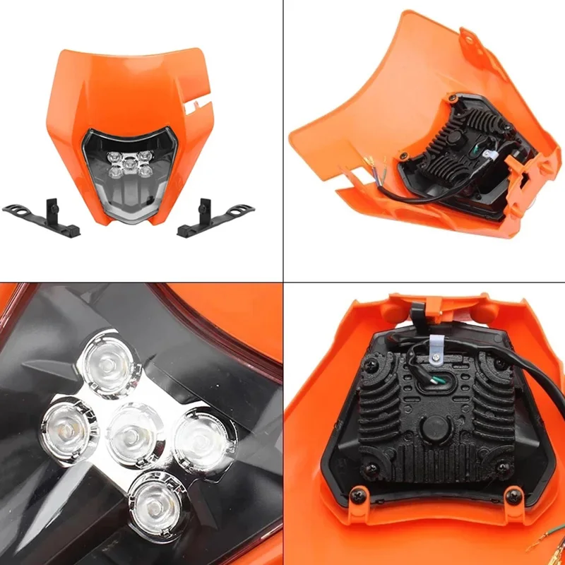 Motorcycle Headlight Fairing Headlamp E8 Emark 12v Led For Ktm Sx Sx-f ...