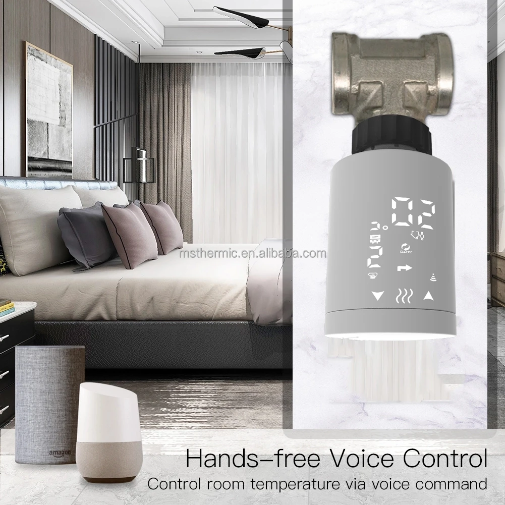 Msthermic Wireless Digital Screen Trv Thermostat White Radiator ...