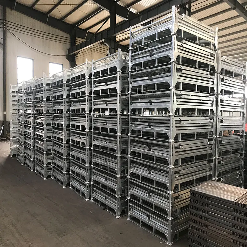 Galvanised Steel Wire Mesh Pallet Box Bins Crates Stackable and Welded ...
