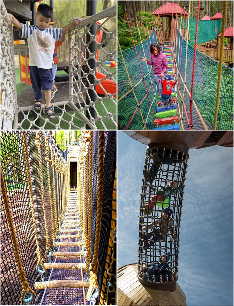 Hanlin Design Indoor Treehouse Playground Wood Bridge Garden Rope ...