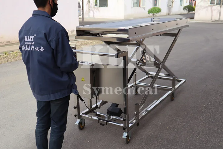 Hospitals Morgues Funeral 304 Stainless Steel Hydraulic Mortuary Cart ...