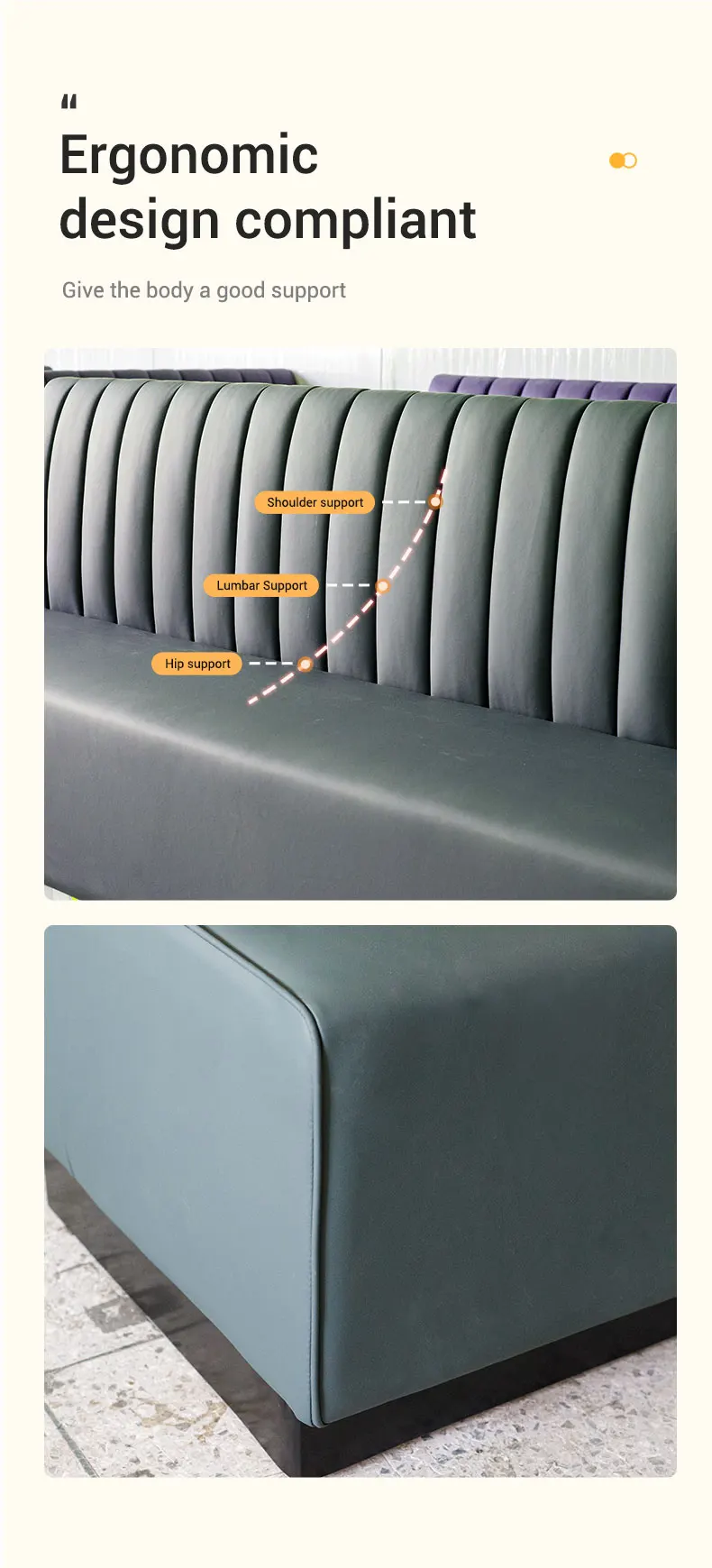 Hendry Factory Custom Design Modern Cafe Bench Seating