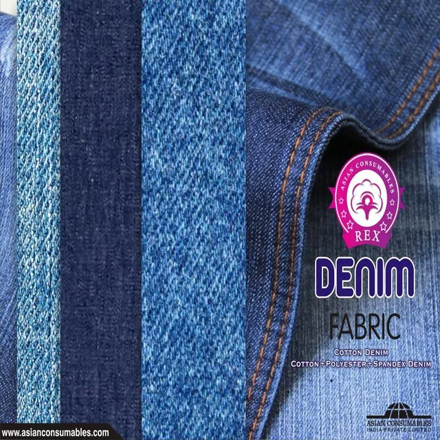 Denim Fabric Woven Type 75% Cotton 23% Polyester 2% Spandex Quality ...