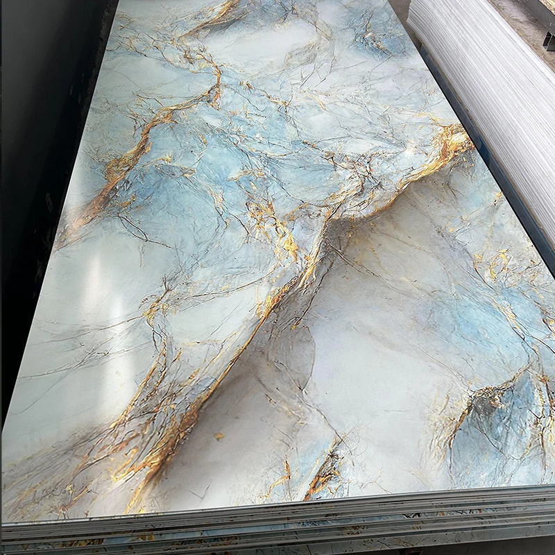 Best selling UV marble pvc laminated sheet high glossy alternative ...