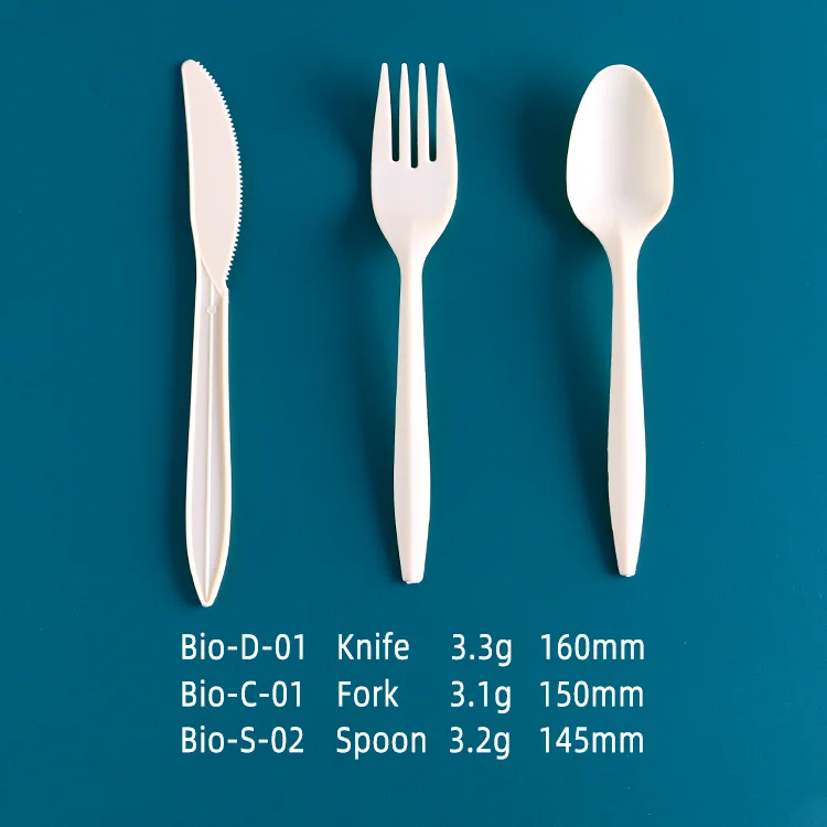 Heavy Duty Disposable Spoon Fork Cutlery Biodegradable Disposable ...