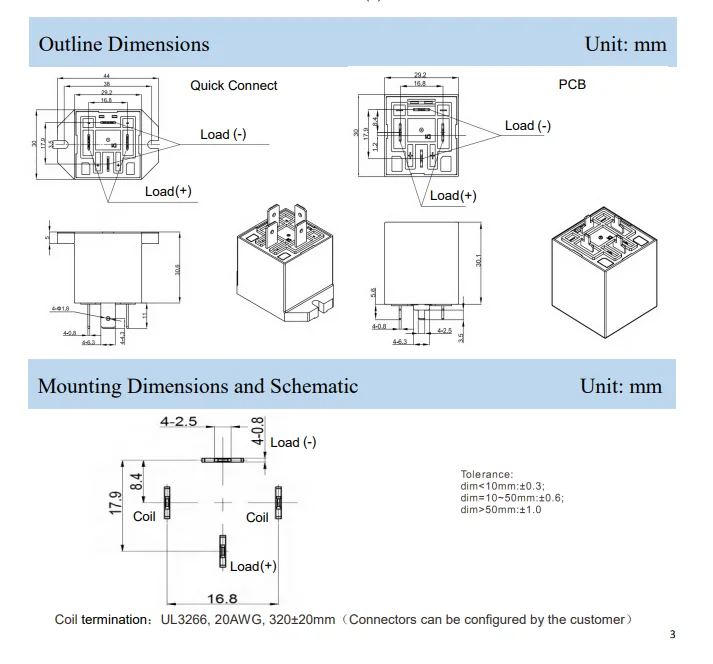 TUPOOD Precharge Relay - High Voltage 20A DC Contactor