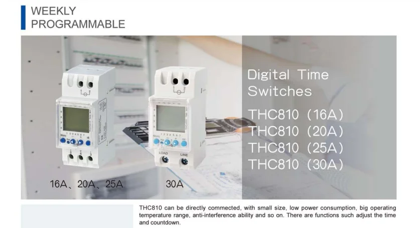 220VAC Time Switch Timer - 6 Languages Programming THC-810
