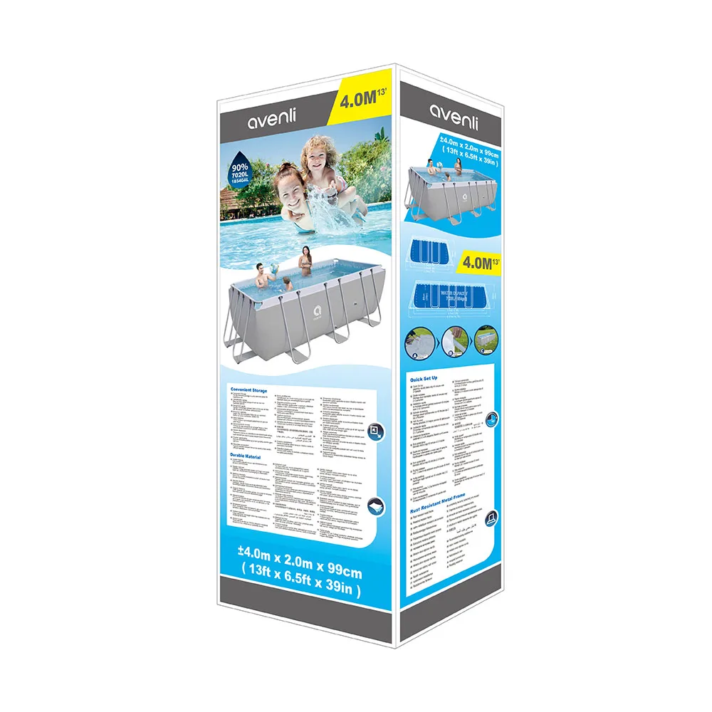 Avenli Above Ground Pool - 4.0m X 2.0m Rectangular Swim Pool