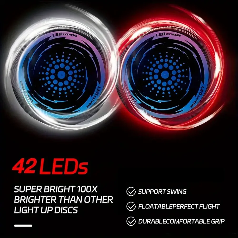 42 Leds Flying Disc Light Up In The Dark,Comfortable Grip Outdoor Sport ...