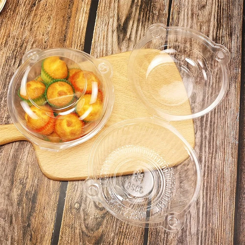 Custom Round Clamshell Stackable Deep Dome Cupcake Carrier Plastic ...