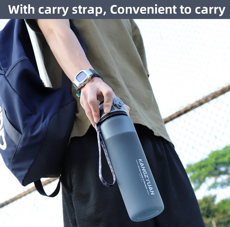 1000 Ml Gym Water Bottle Black Matt Direct Drinking Tritan Plastic ...