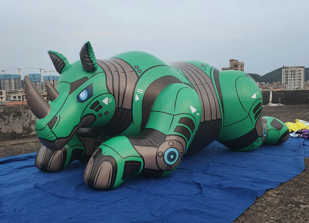 Inflatable Rhino Costume - Custom Cartoon Model for Ads