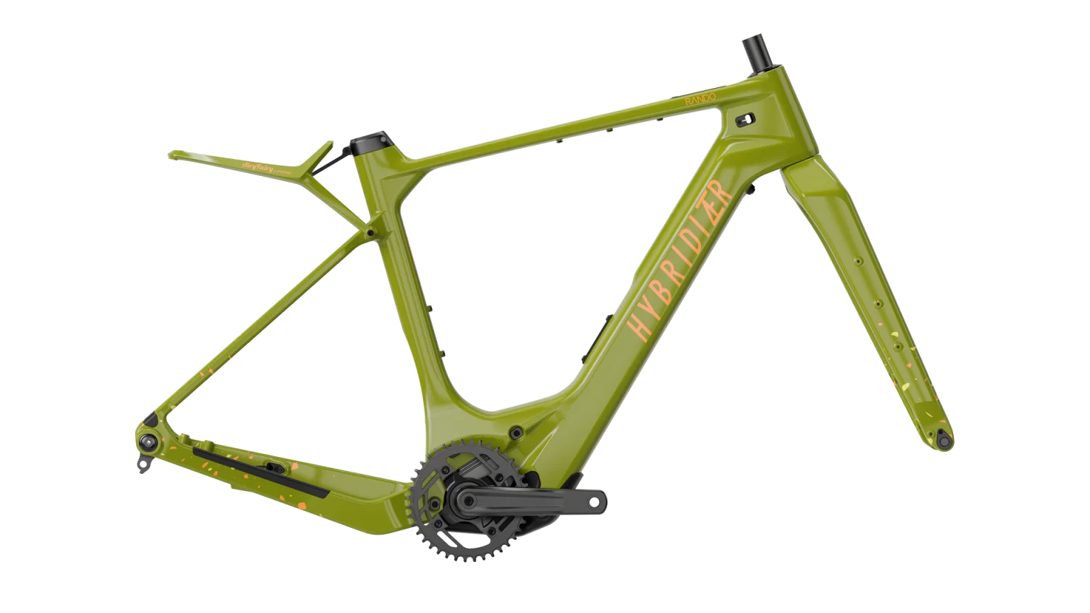 Hybridizer Rando Carbon Fiber Gravel Ebike Frame with 250W Motor