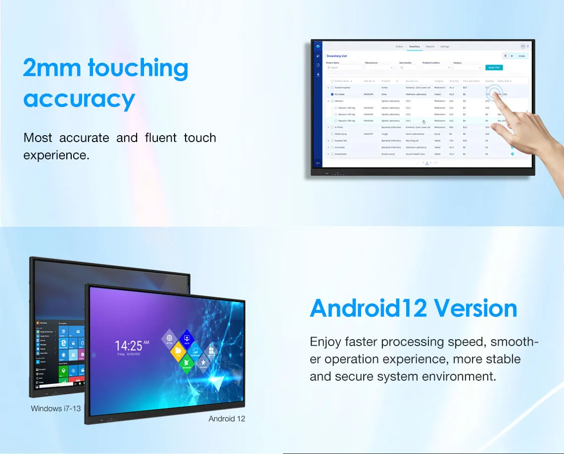 Ingscreen LCD HD Display Mobile Smart Whiteboard Android OPS Dual OS ...