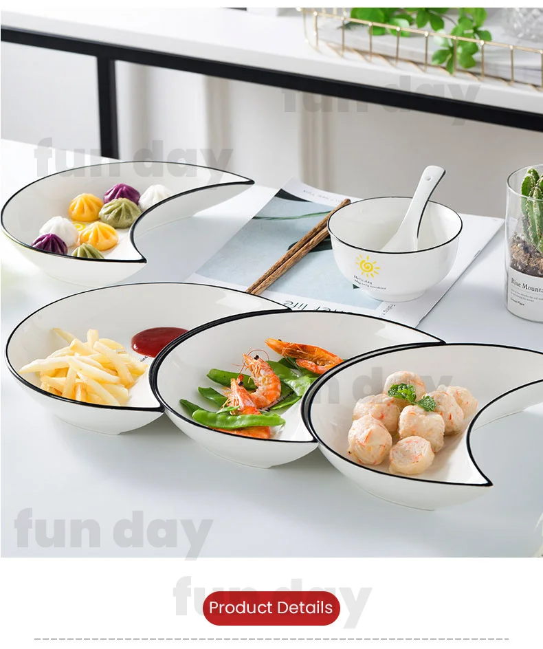 Originality Space Saving Plate Ceramic Tableware Free DIY Combination ...