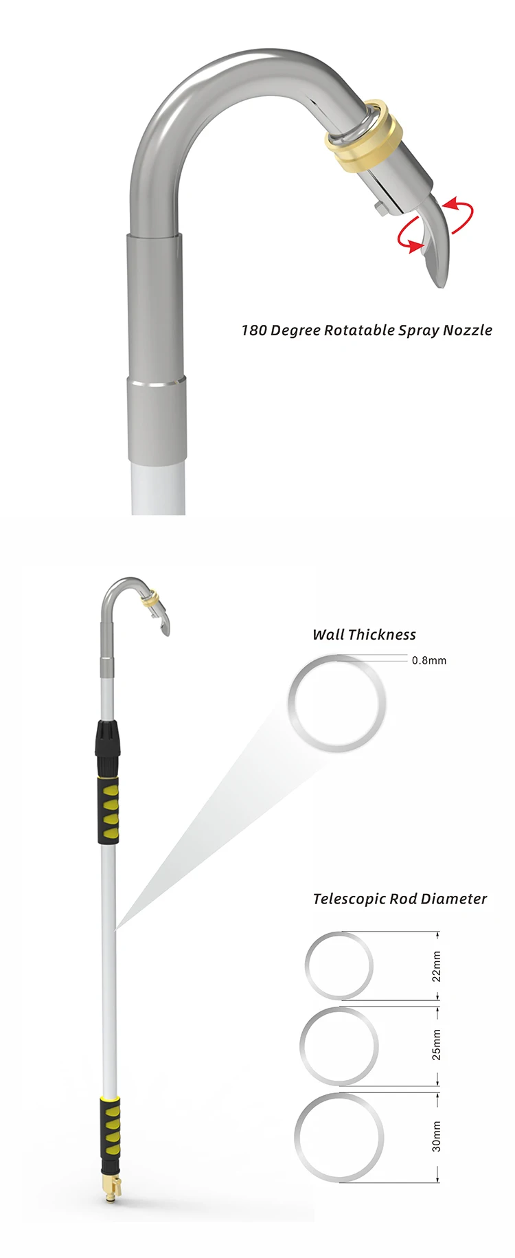 Extendable Telescopic Aluminum Garden Leaf Gutter Cleaner