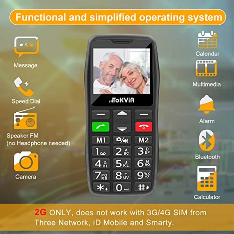 TOKVIA T102 - Senior Phone with Big Buttons & Loud Volume