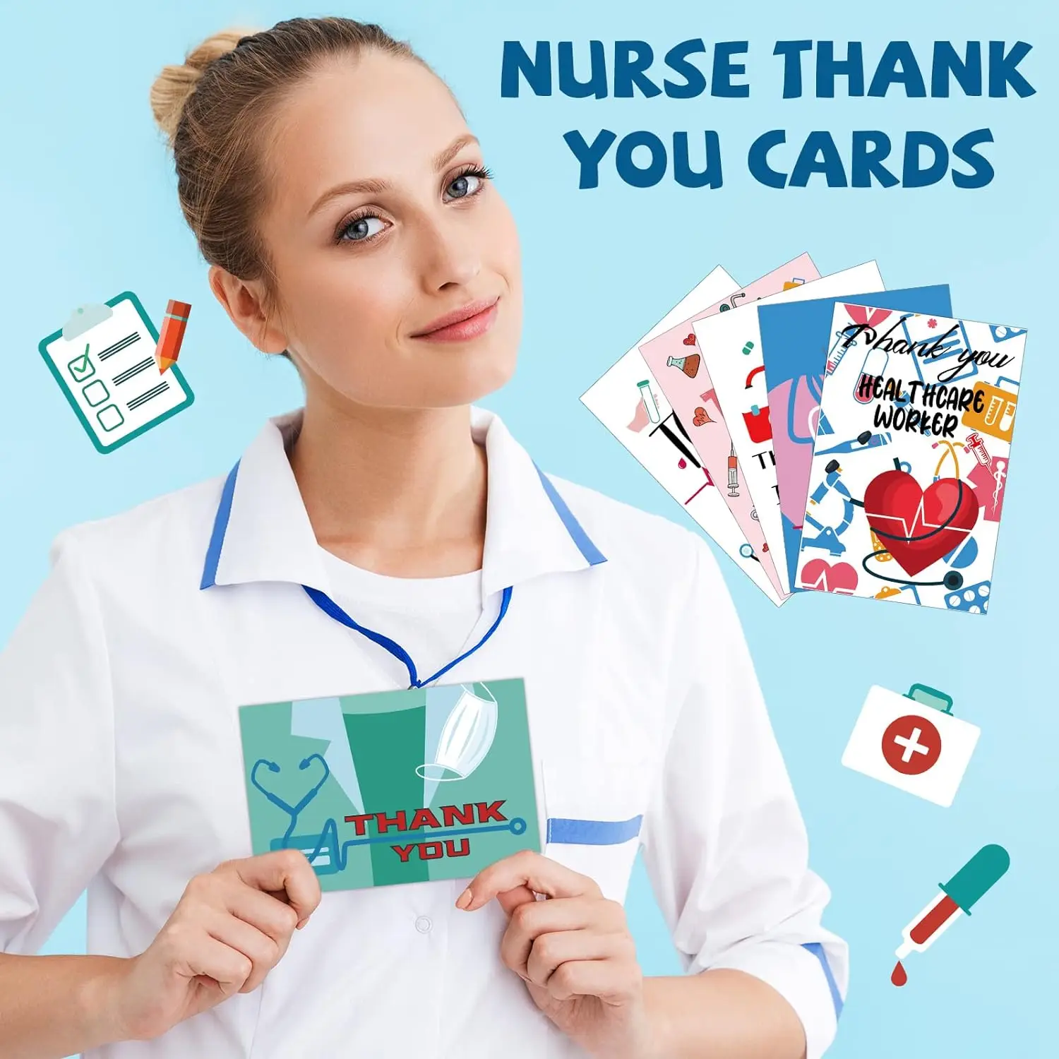 Nurse Appreciation Thank You Cards With Envelopes And Stickers For ...